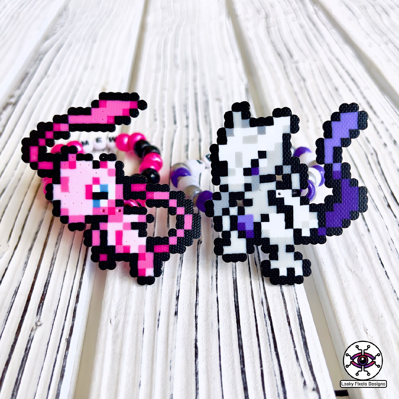 Mew and Mewtwo Perler Bracelets | MakerPlace by Michaels