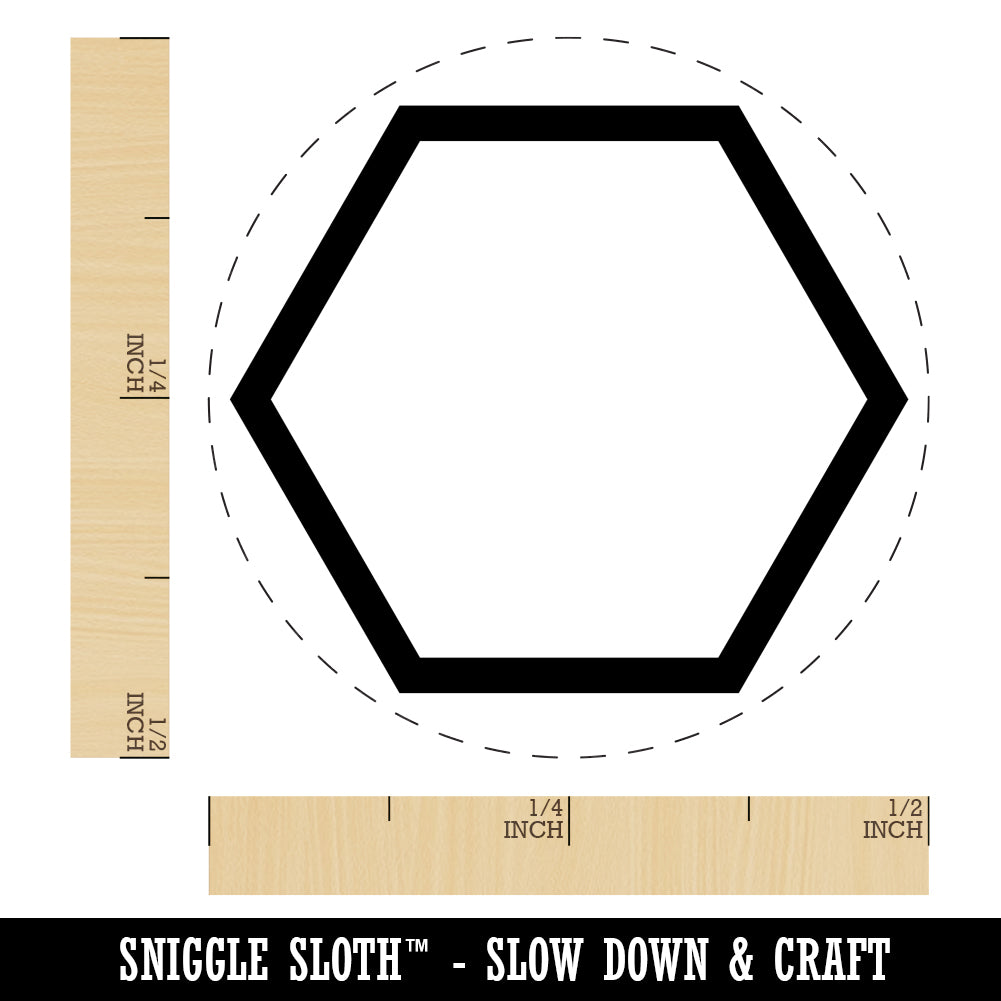 Hexagon Border Outline Self-Inking Rubber Stamp for Stamping Crafting ...