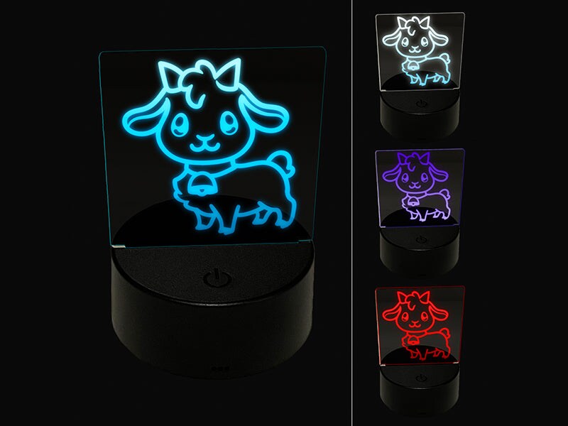 Darling Goat Farm Animal 3D Illusion LED Night Light Sign Nightstand ...