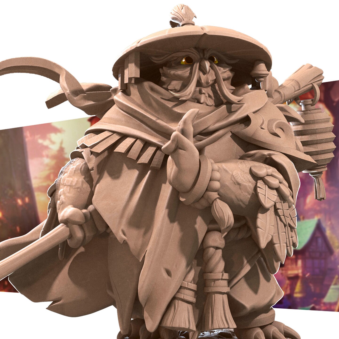 Owl Monk from Bite the Bullet's Owlfolk set. Total height apx. 45mm ...