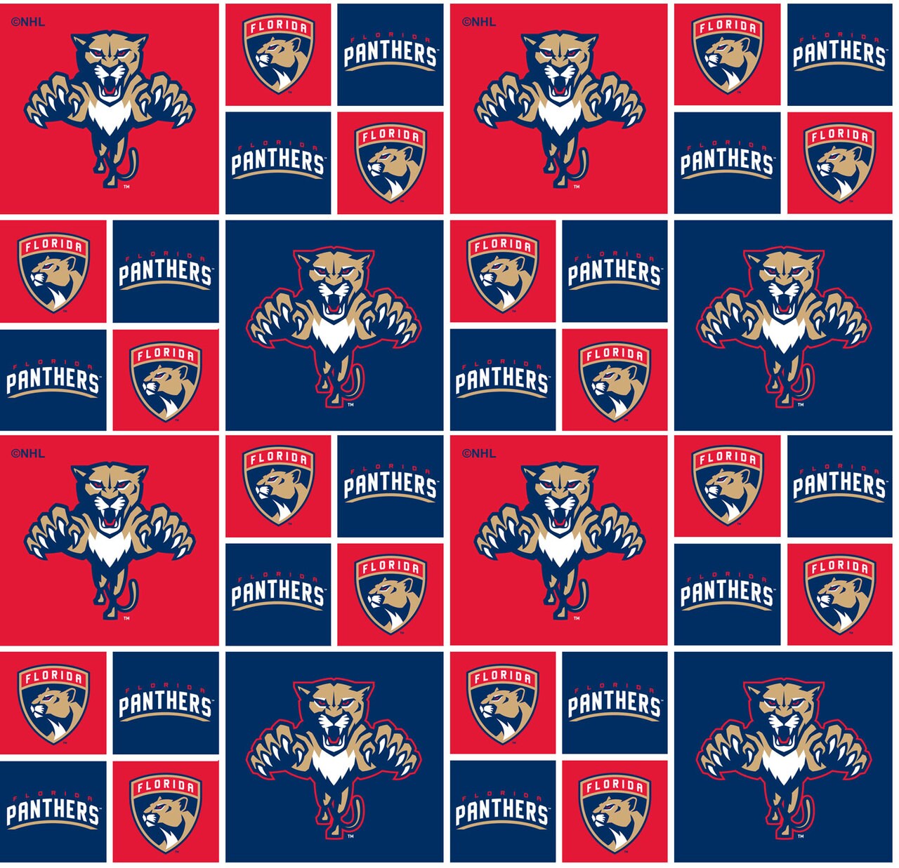 Sykel Enterprises NHL Team Cotton Fabric-Florida Panthers Geometric ...