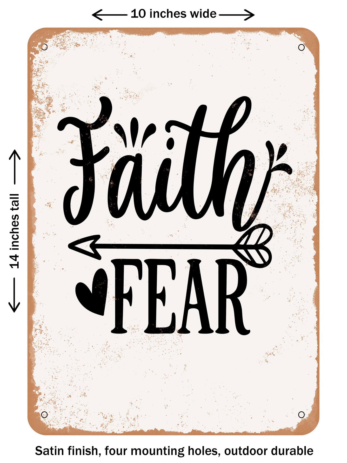 DECORATIVE METAL SIGN - Faith Fear - Vintage Rusty Look | Michaels