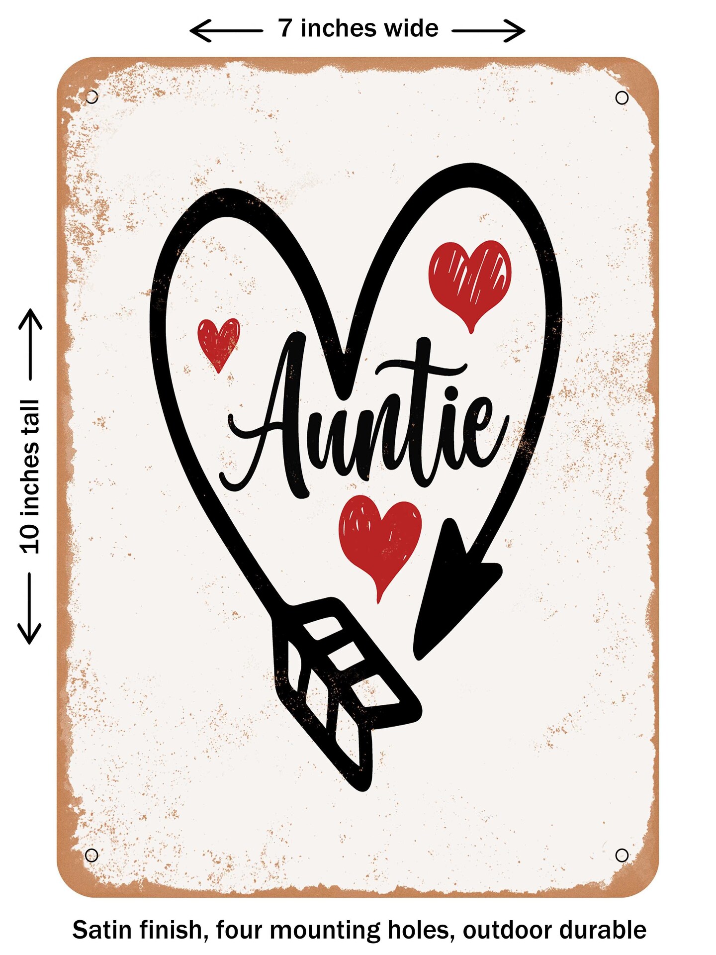 DECORATIVE METAL SIGN - Auntie - 3 - Vintage Rusty Look | Michaels