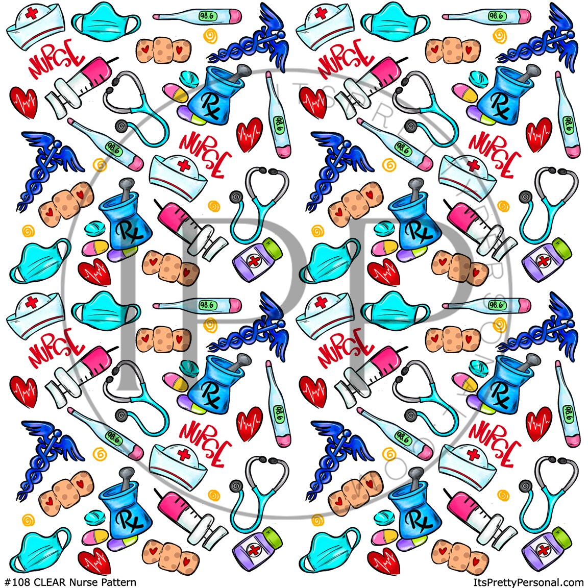#108 CLEAR Nurse Pattern 12x12 Pattern Vinyl | Michaels