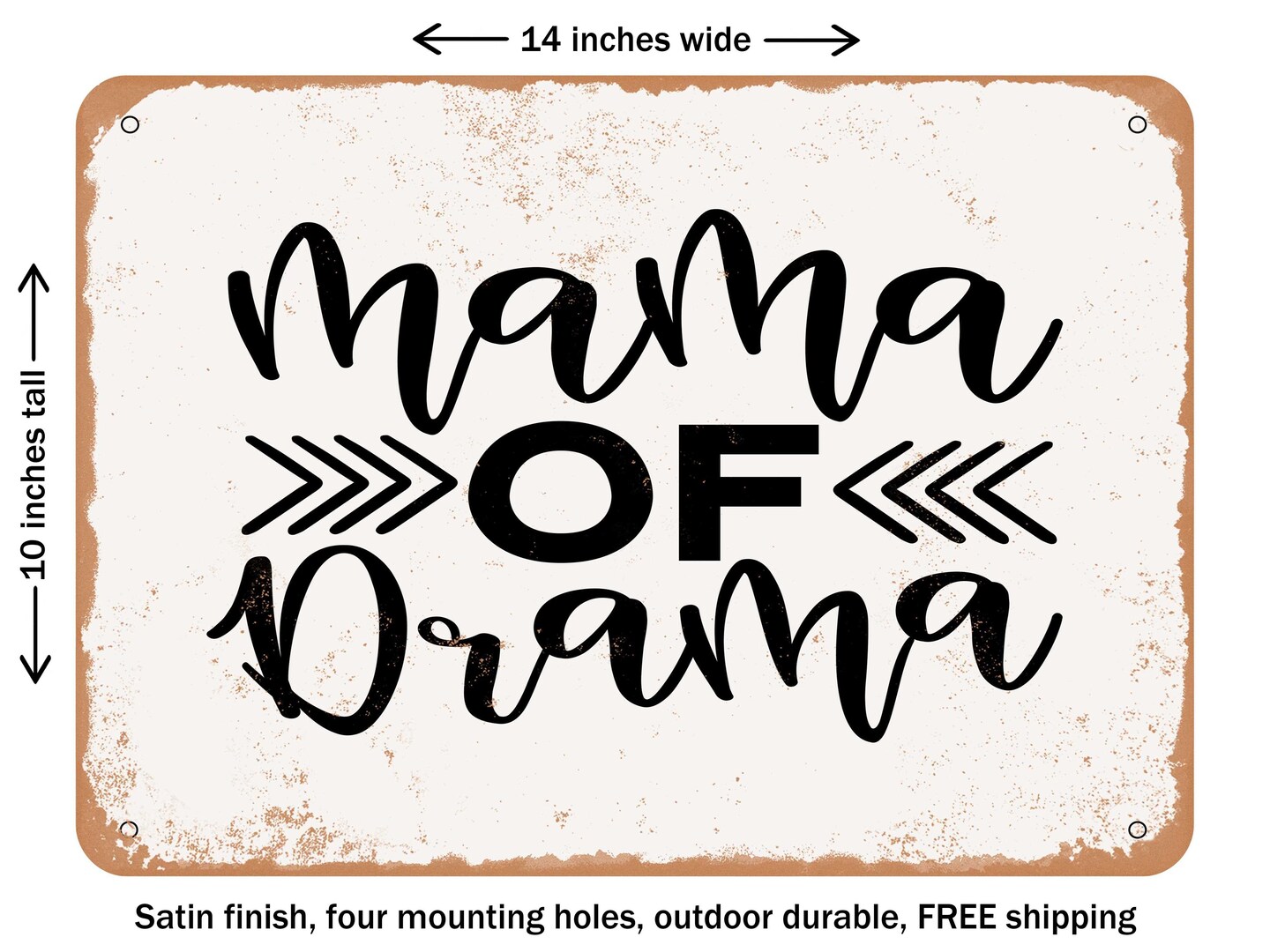 DECORATIVE METAL SIGN - Mama of Drama - 2 - Vintage Rusty Look | Michaels