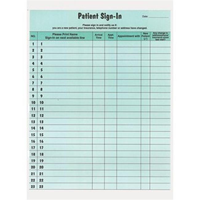 Tabbies Patient Sign-In Label Form, Green | Michaels