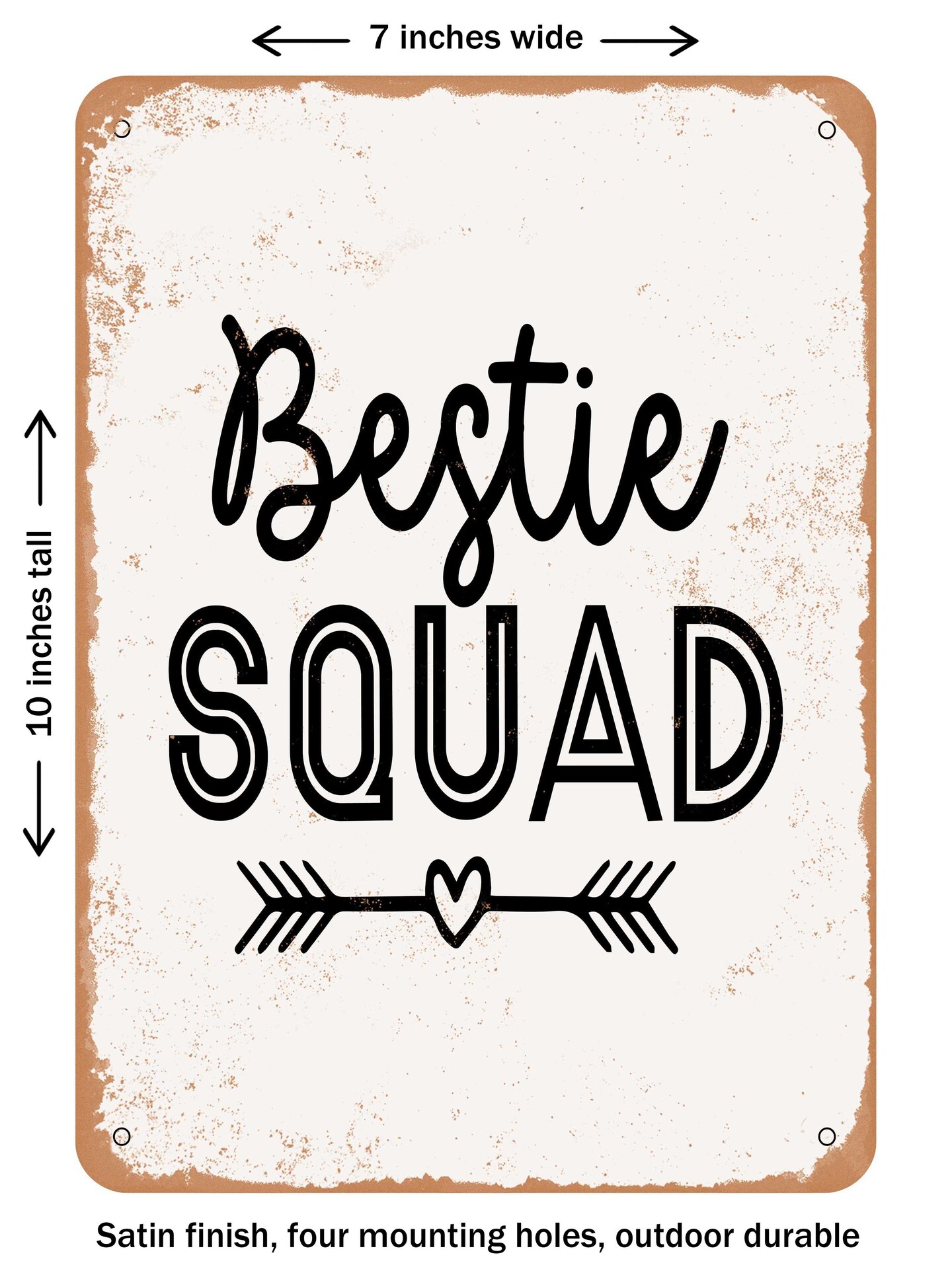 DECORATIVE METAL SIGN - Bestie Squad - Vintage Rusty Look | Michaels