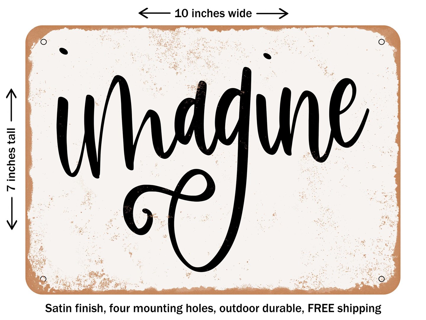 DECORATIVE METAL SIGN - Imagine - Vintage Rusty Look | Michaels