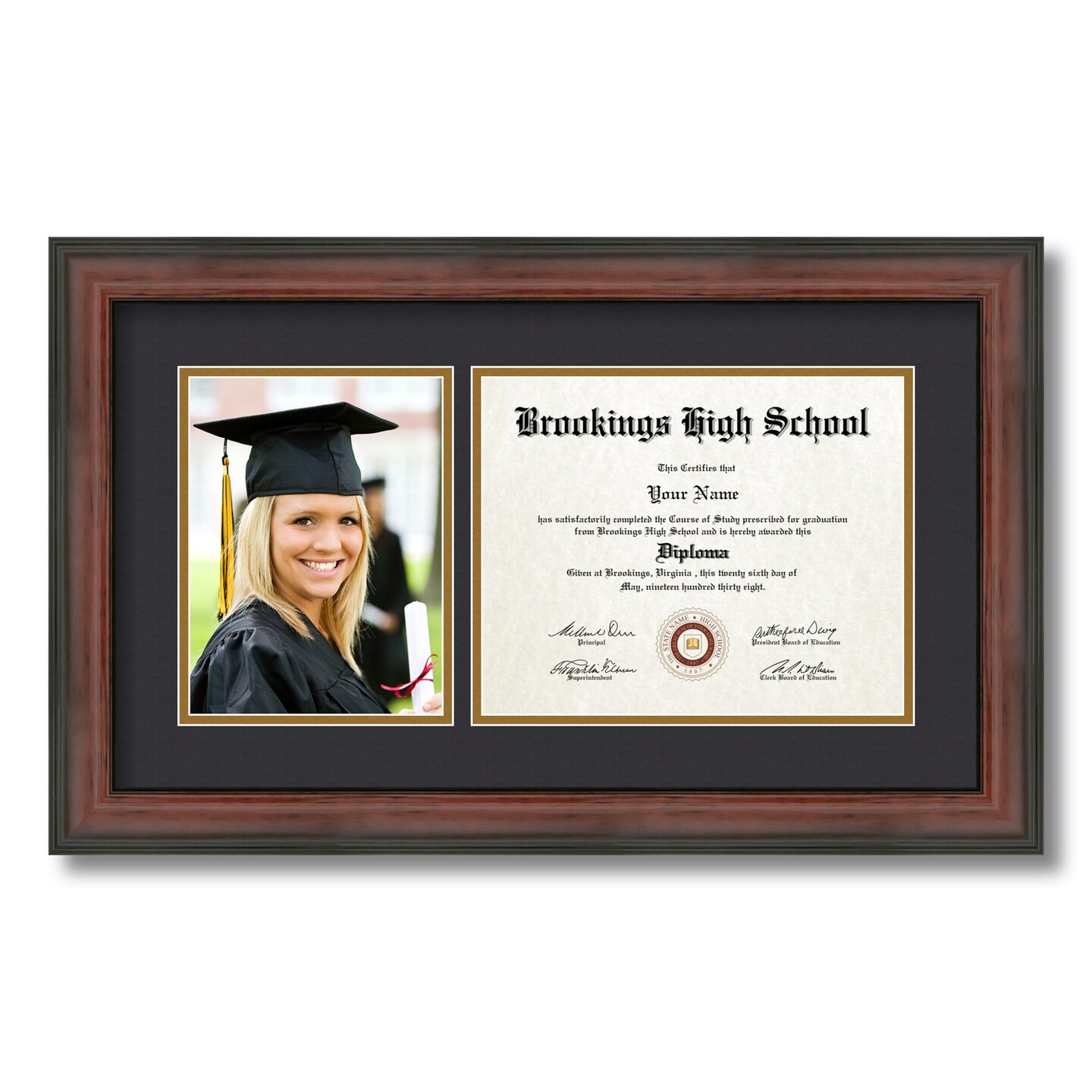 ArtToFrames 8x10 inch Diploma Frame with 6" x 8" Inch Image Opening ...