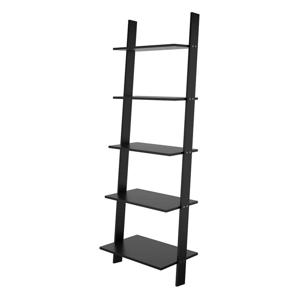 Manhattan Comfort Cooper 5-Shelf Floating Ladder Bookcase in Black ...