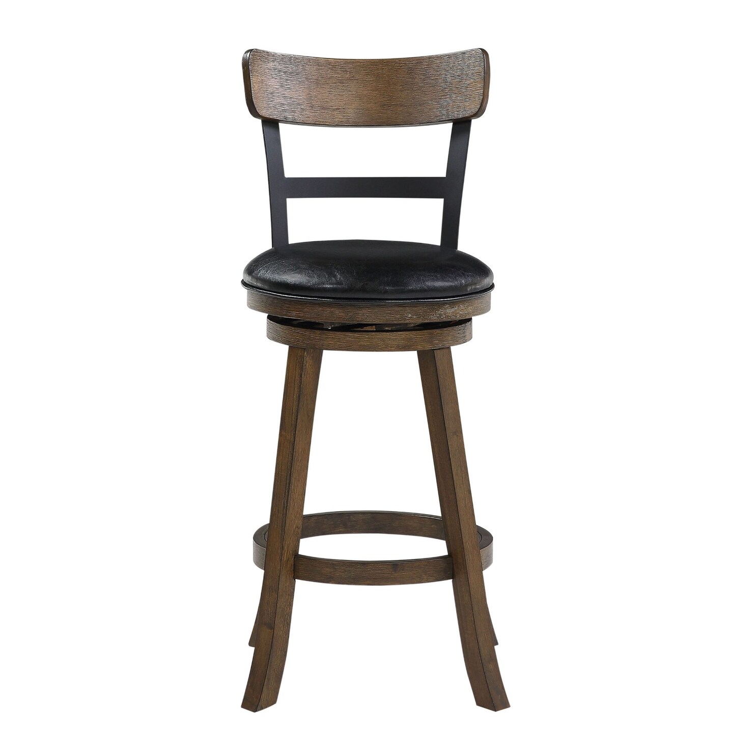 Contemporary Home Living 42.5" Walnut Brown and Black High Back Bar ...