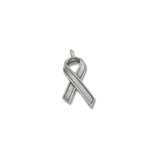 Charm for Jewelry Making - Breast Cancer Ribbon 19x12mm Pewter Ant ...