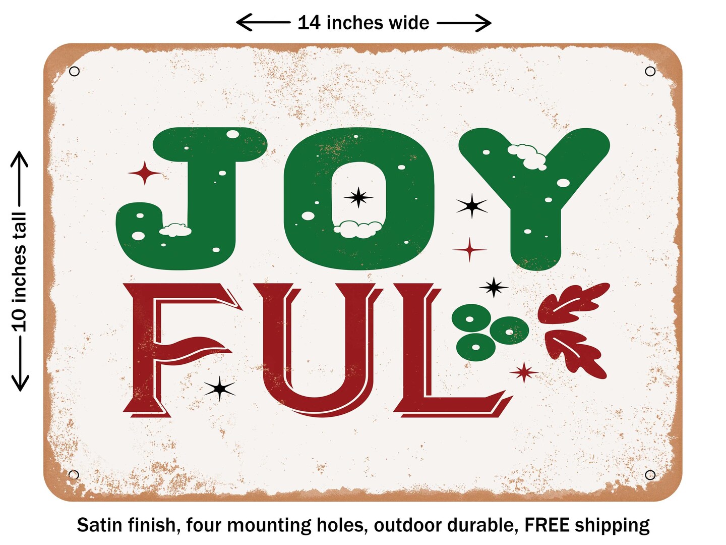 DECORATIVE METAL SIGN - Joy Ful - 2 - Vintage Rusty Look | Michaels