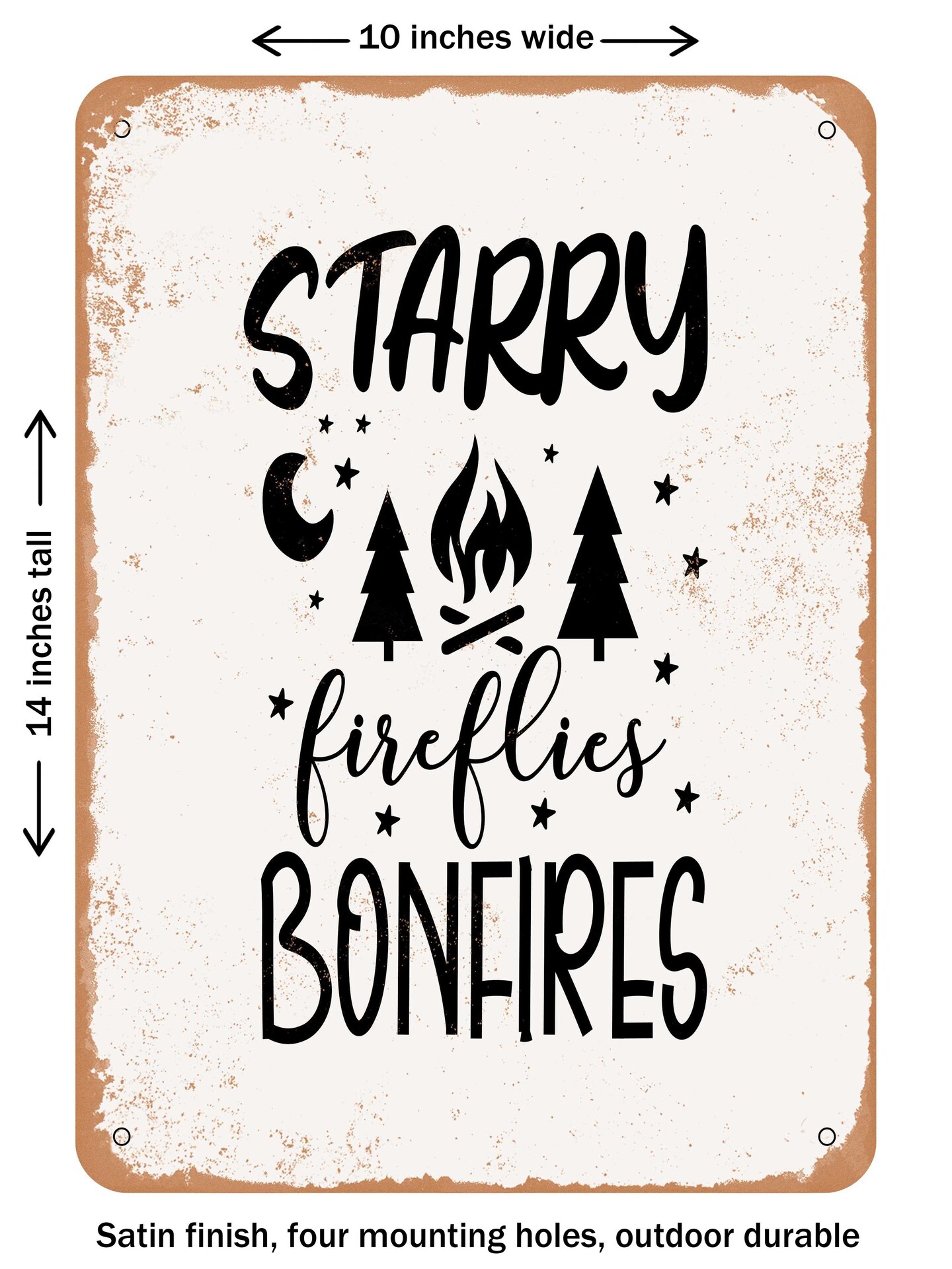 DECORATIVE METAL SIGN - Starry Fireflies Bonfires - Vintage Rusty Look ... DECORATIVE METAL SIGN - Starry Fireflies Bonfires - Vintage Rusty Look ...