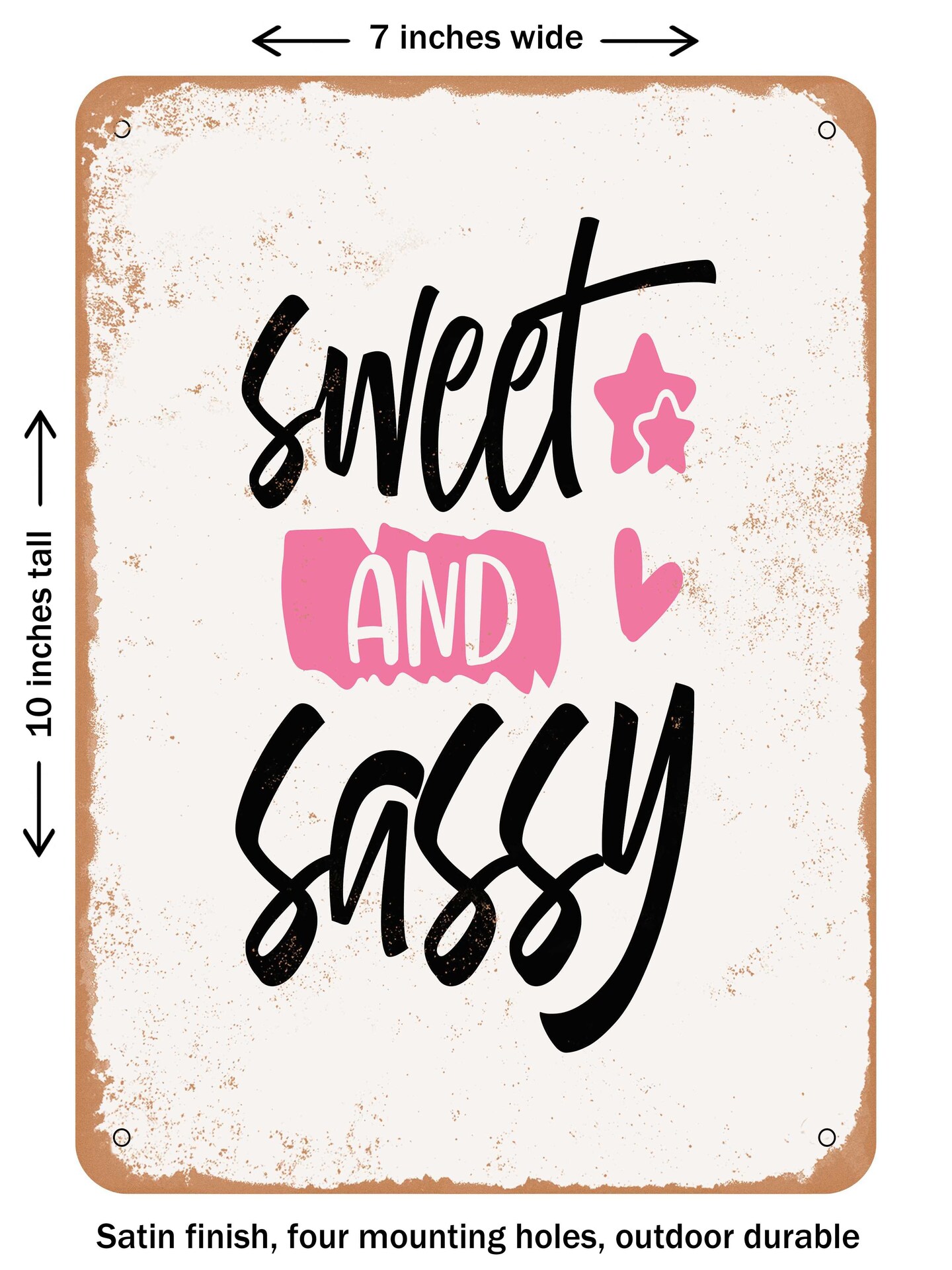 DECORATIVE METAL SIGN - Sweet and Sassy - Vintage Rusty Look | Michaels