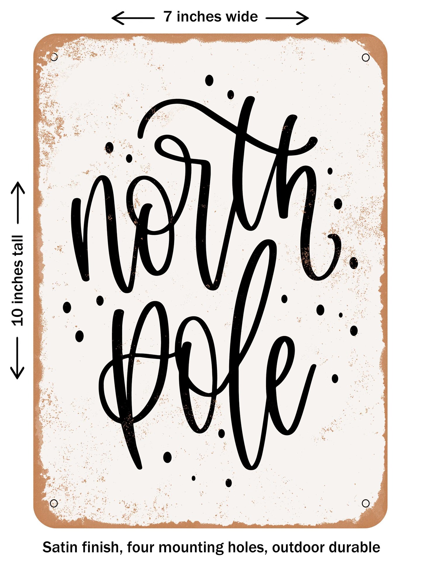 DECORATIVE METAL SIGN - North Pole Circular ornament - Vintage Rusty ...