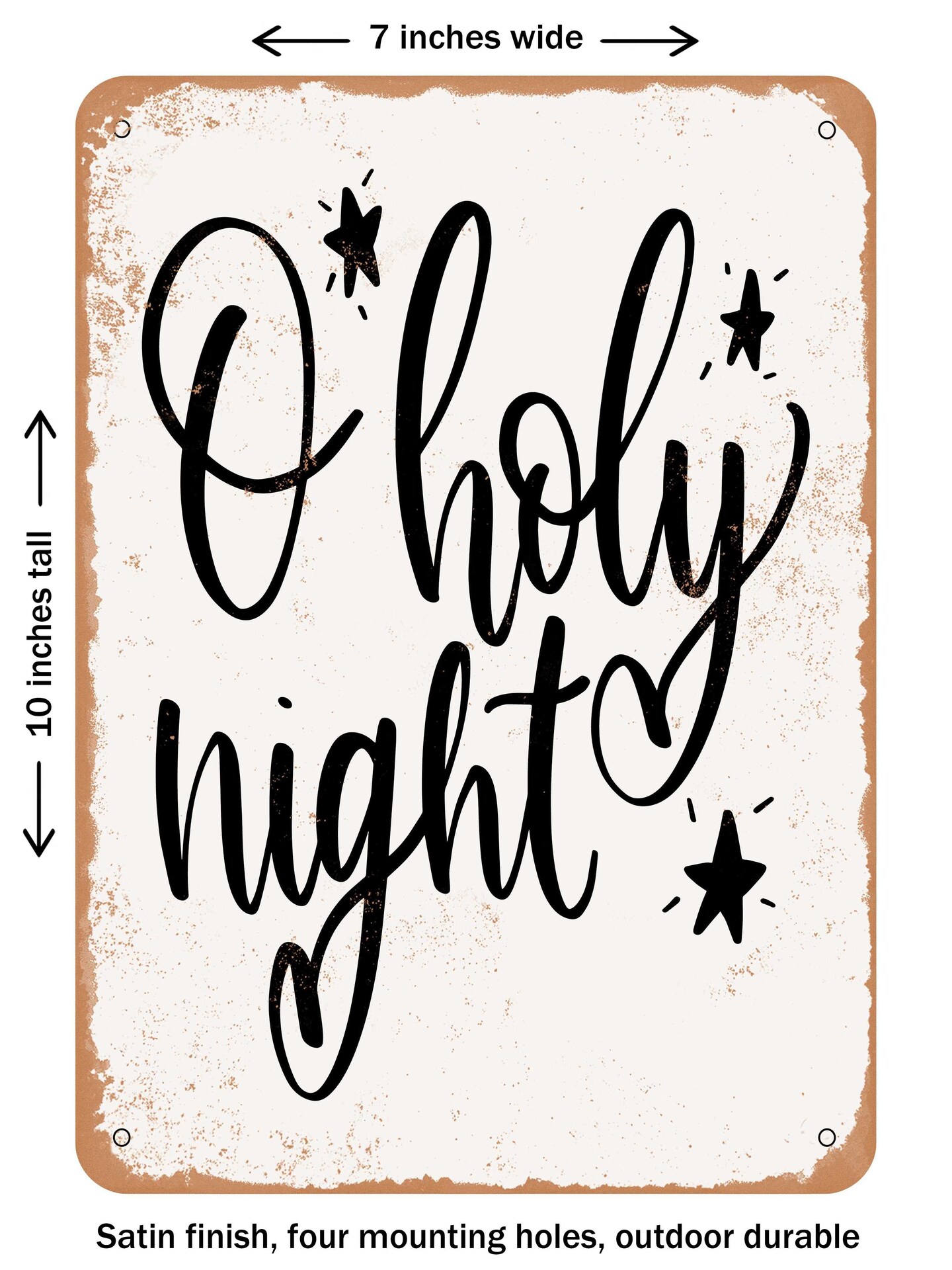 DECORATIVE METAL SIGN - O Holy Night - 4 - Vintage Rusty Look | Michaels