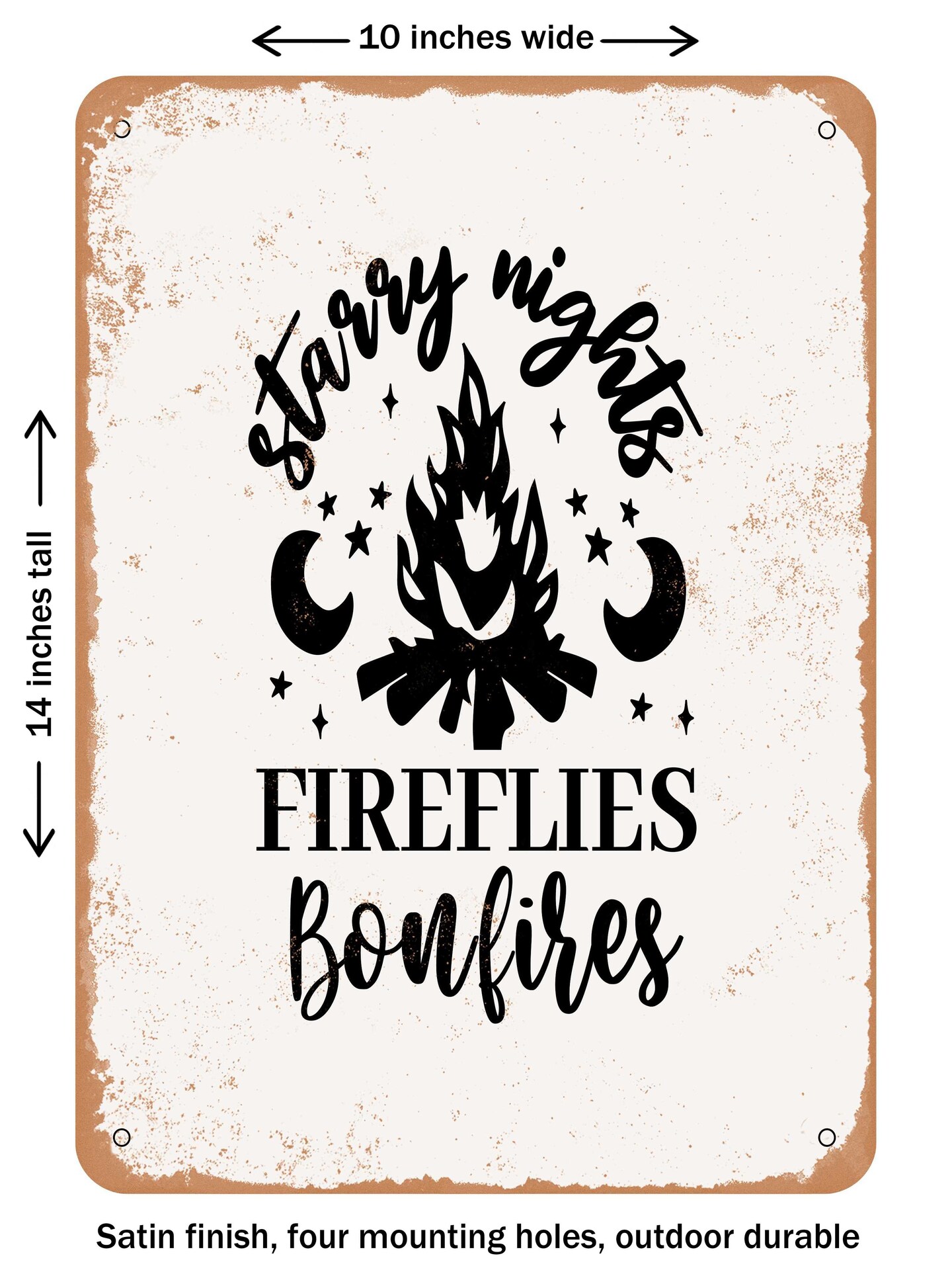 DECORATIVE METAL SIGN - Starry Nights Fireflies Bonfires - Vintage ...