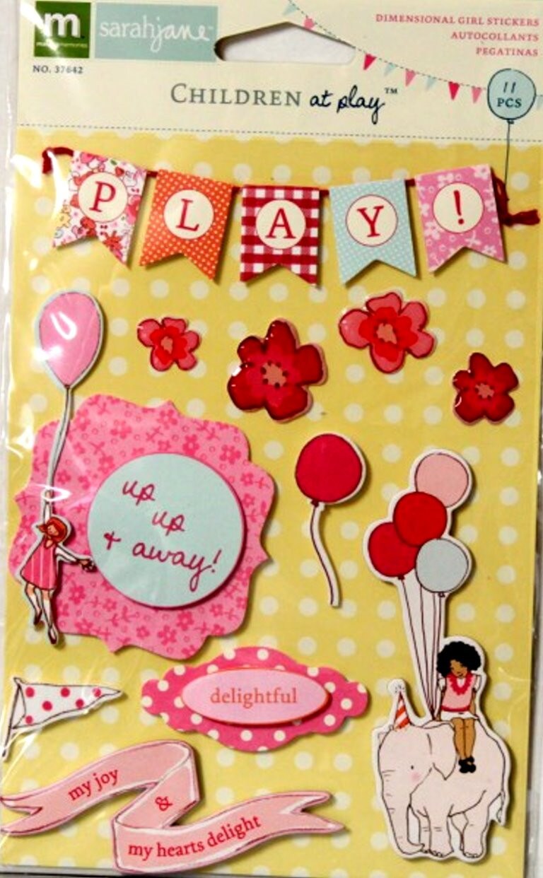 Making Memories Sarah Jane Children At Play Girl Dimensional Stickers ...