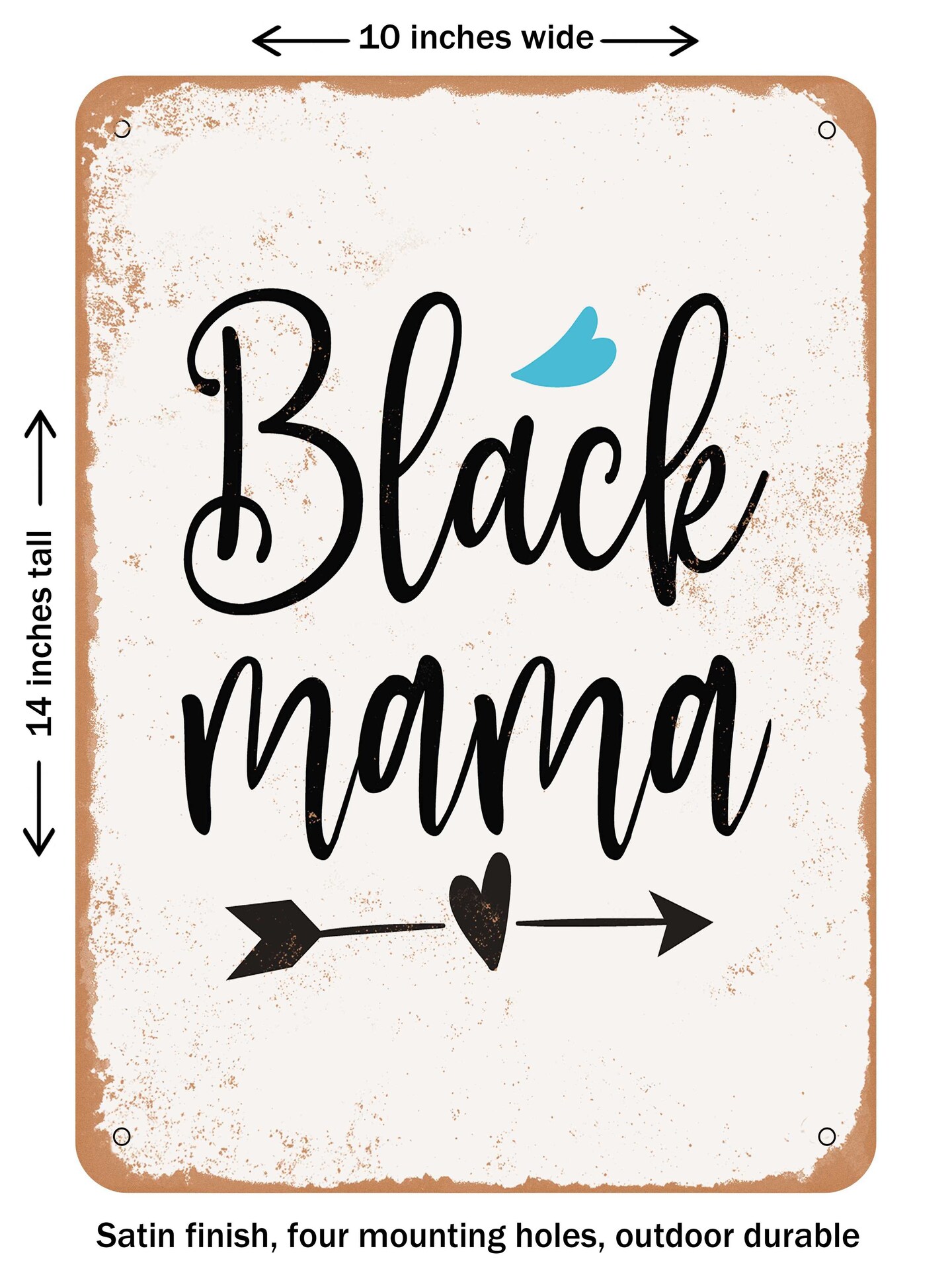 DECORATIVE METAL SIGN - Black Mama - Vintage Rusty Look | Michaels