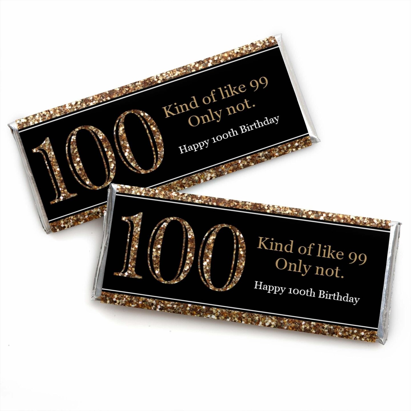 Big Dot of Happiness Adult 100th Birthday - Gold - Candy Bar Wrappers ...