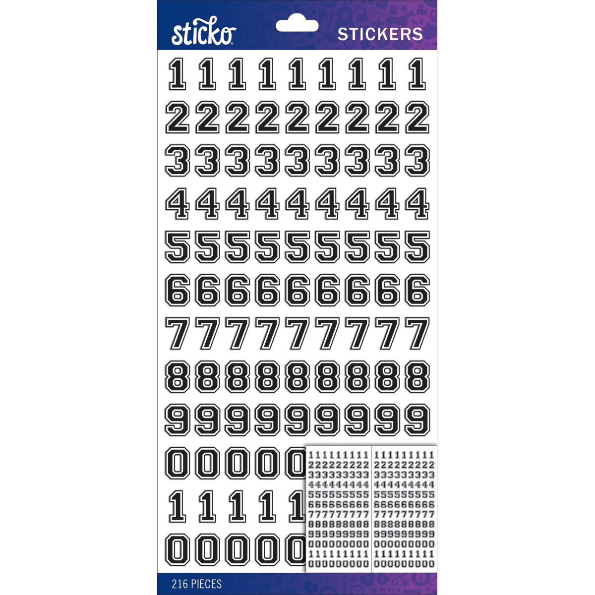 Sticko Numbers Stickers-Black Varsity Numbers Small | Michaels