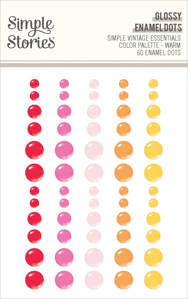 Simple Vintage Essentials Color Palette Enamel Dots-Warm, Glossy | Michaels