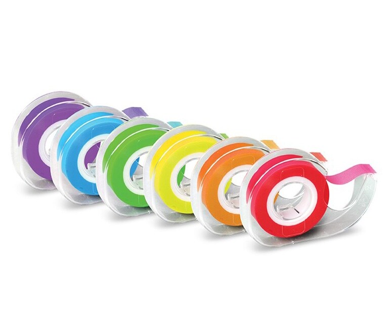 Lee Products Removable Highlighter Tape .5"X720" 6/Pkg-Fluorescent ...