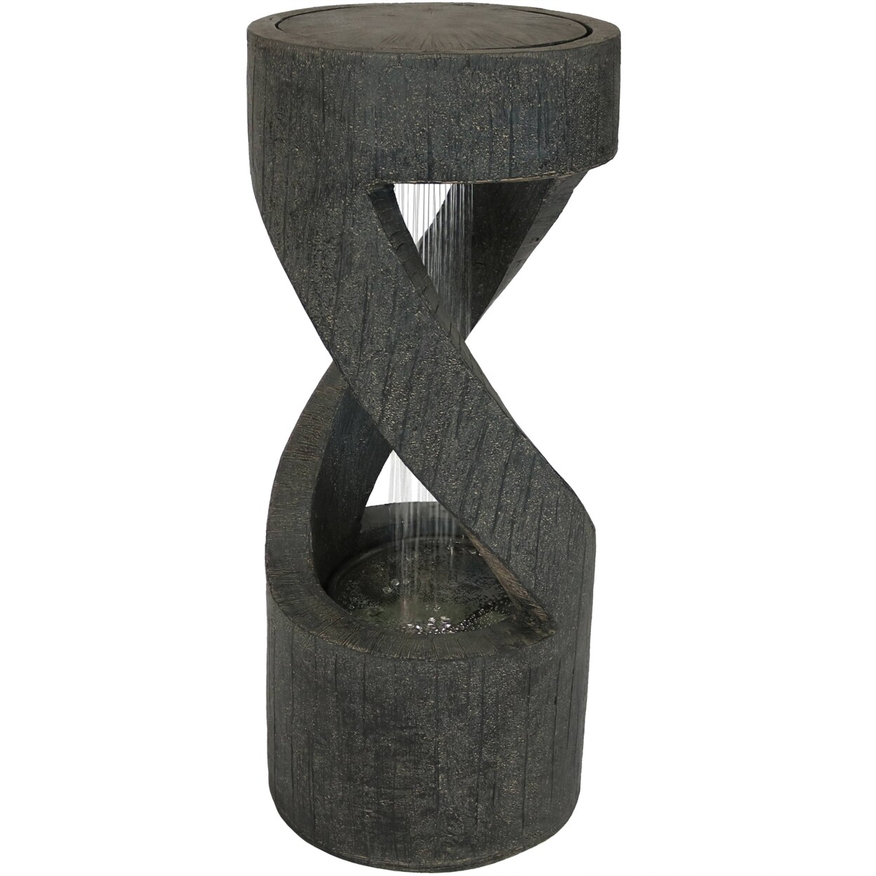 Sunnydaze Contemporary Double Helix Water Fountain with LED Lights - 31 ...