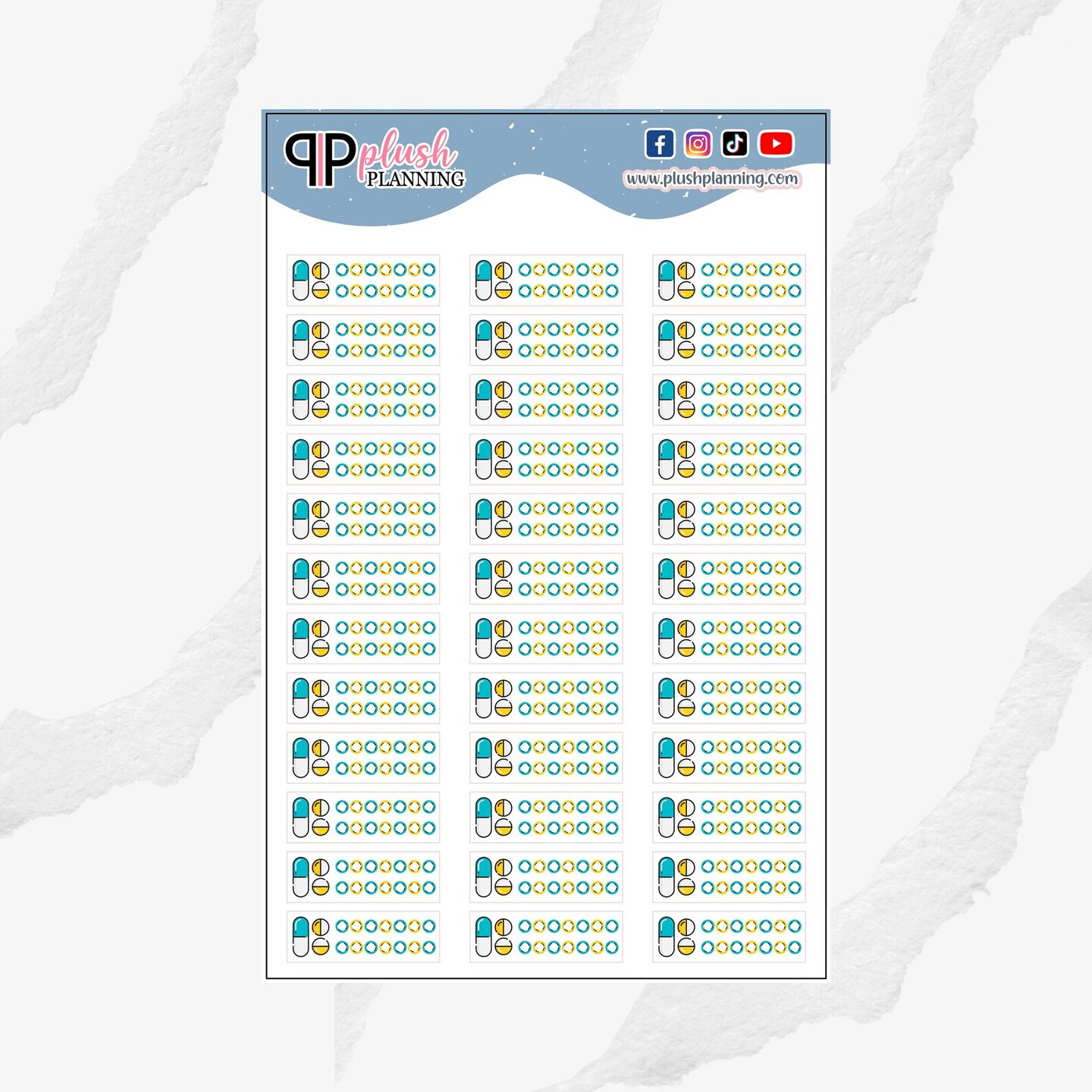 AM PM Meds Tracker Planner Stickers, Scrapbooking, Journaling, Bullet ...