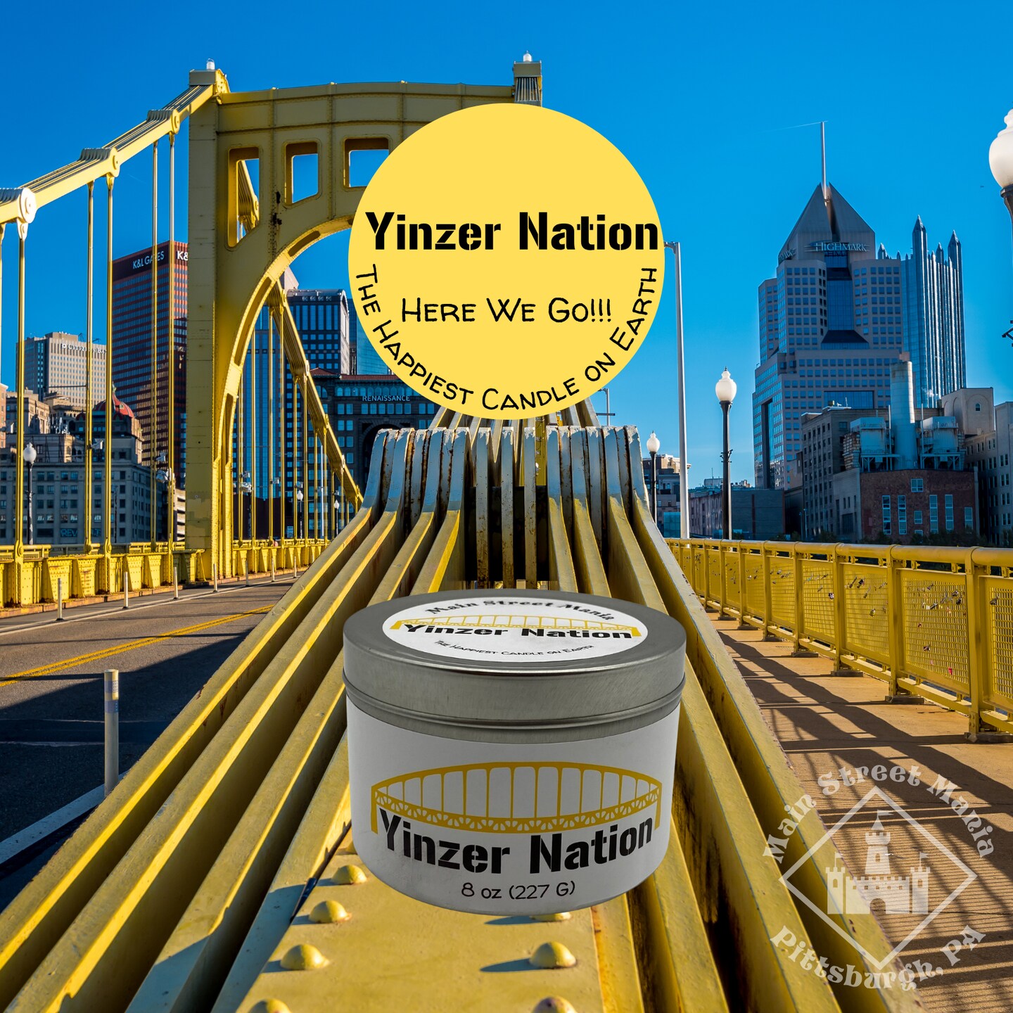 Yinzer Nation Pgh Candle Pittsburgh Steelers Pirates PA | MakerPlace by ...
