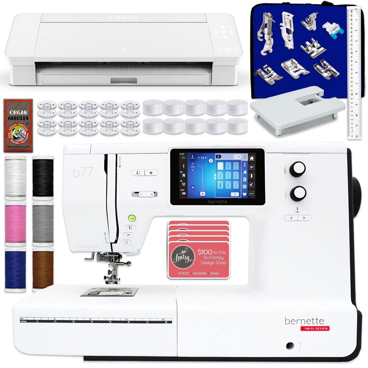 Bernette B77 Deco Sewing & Quilting Machine & Silhouette Cameo 4 Bundle | Michaels