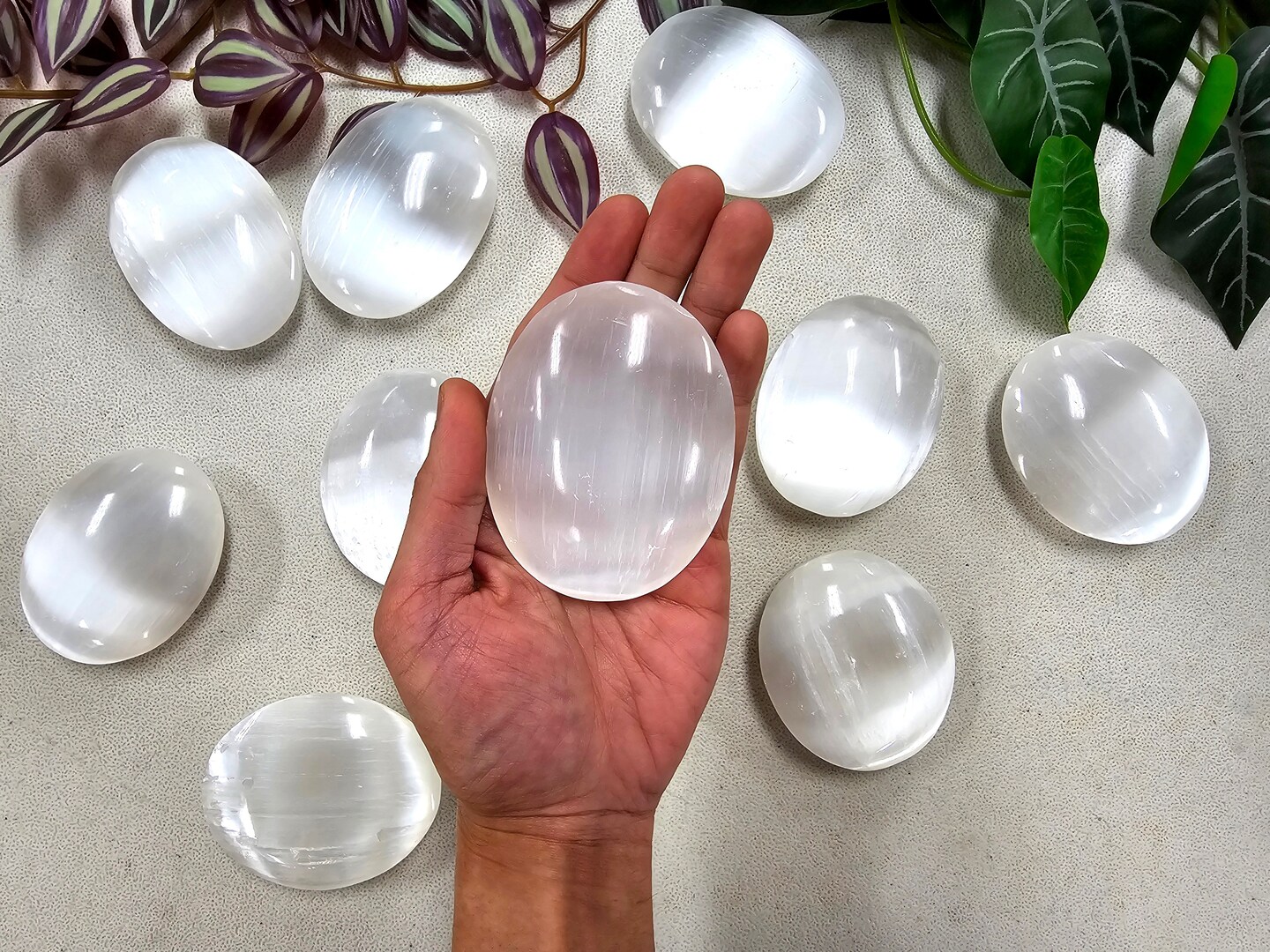 XL Selenite Crystal Palmstone Soapstone | Michaels