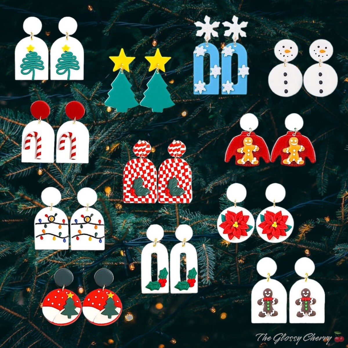 Polymer Clay Christmas Earrings Christmas Earrings Holiday Earrings