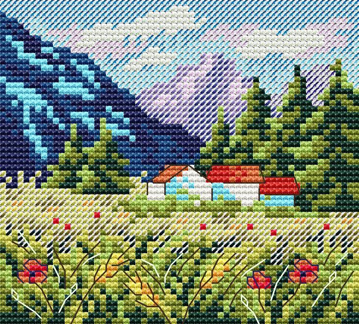 Mountain Landscape SM-614 Counted Cross Stitch Kit | Michaels