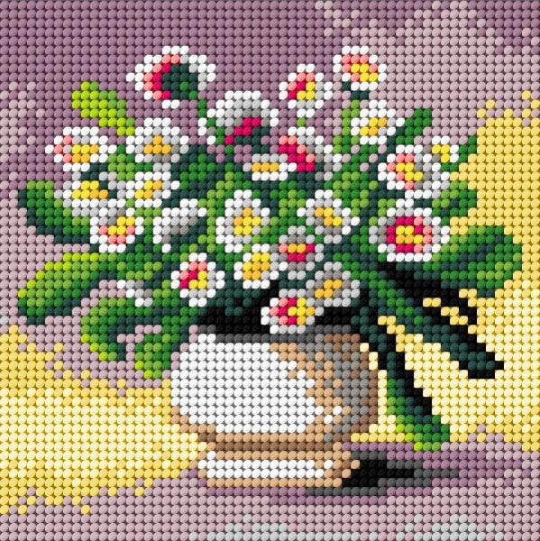 Needlepoint canvas for halfstitch without yarn Daisies in a Vase 2898D ...