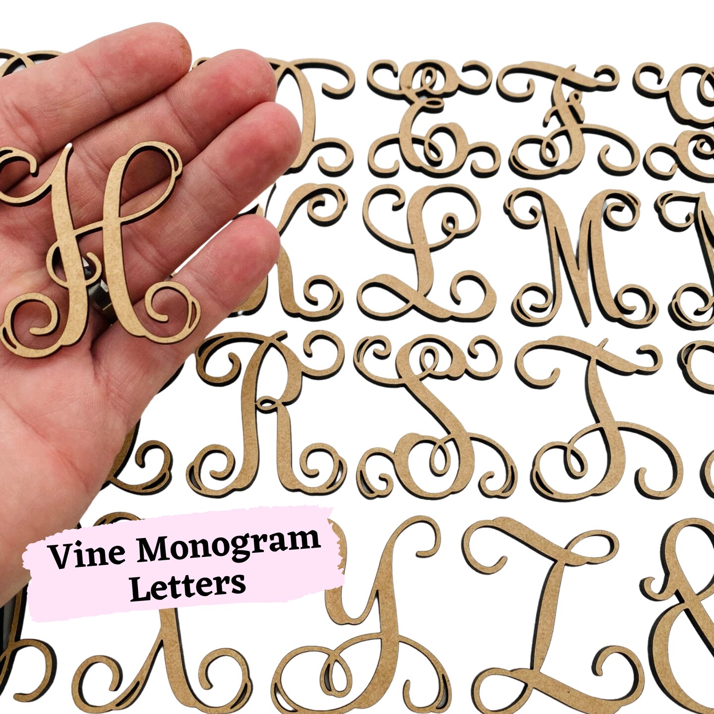 Small Vine Monogram Font | Monogram Style Letters | Cute Letters | Wood ...
