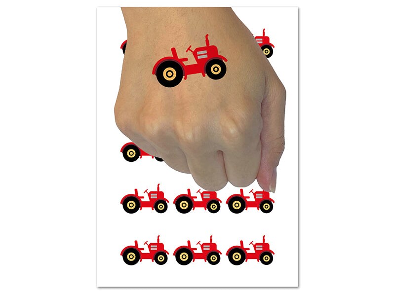 Farm Tractor Temporary Tattoo Water Resistant Fake Body Art Set ...