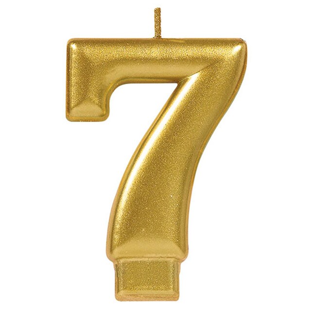 Metallic Gold Numeral #7 Candle | Michaels