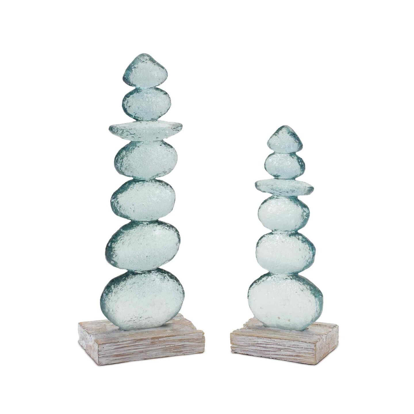 Melrose Stacked Faux Rock Sculptures - 10.25" - Blue - Set of 2, Color ...