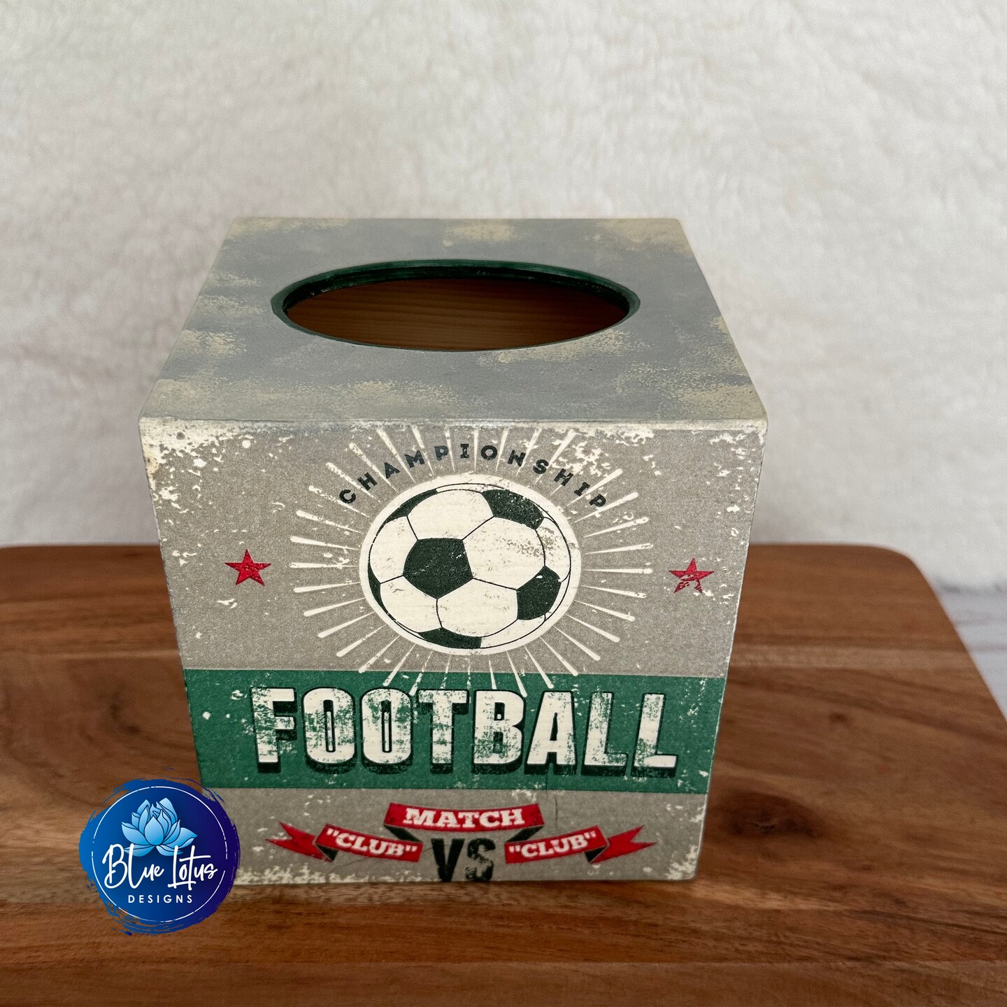 Football Soccer Tissue Box, Sports Tisssue cover, Girl 0r Boy Gifts, Sq ...