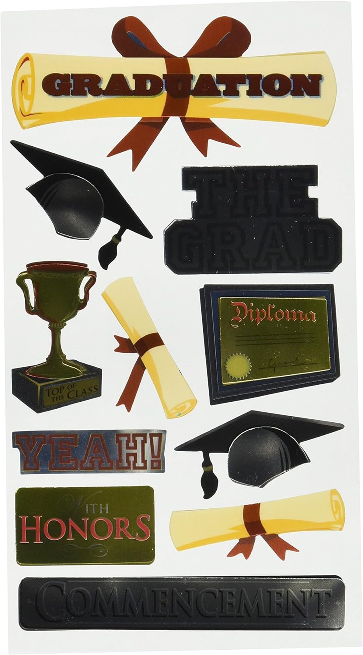 Sticko The Grad Dimensional Metallic Foiled Stickers | Michaels