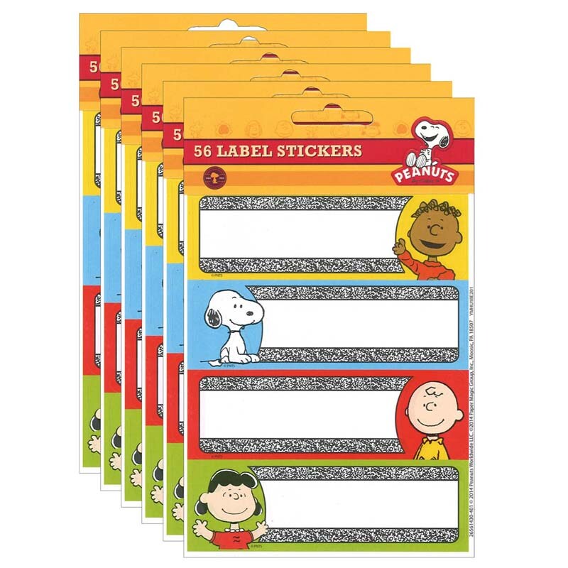 Peanuts® Composition Label Stickers, 56 Per Pack, 6 Packs | Michaels