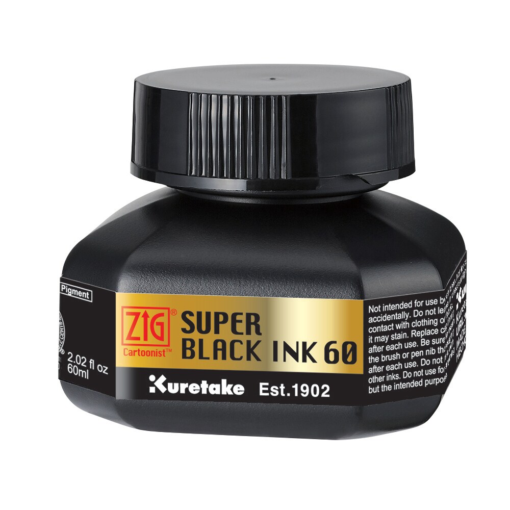 Kuretake Zig Cartoonist Ink 60, 60Ml, Super Black Ink | Michaels