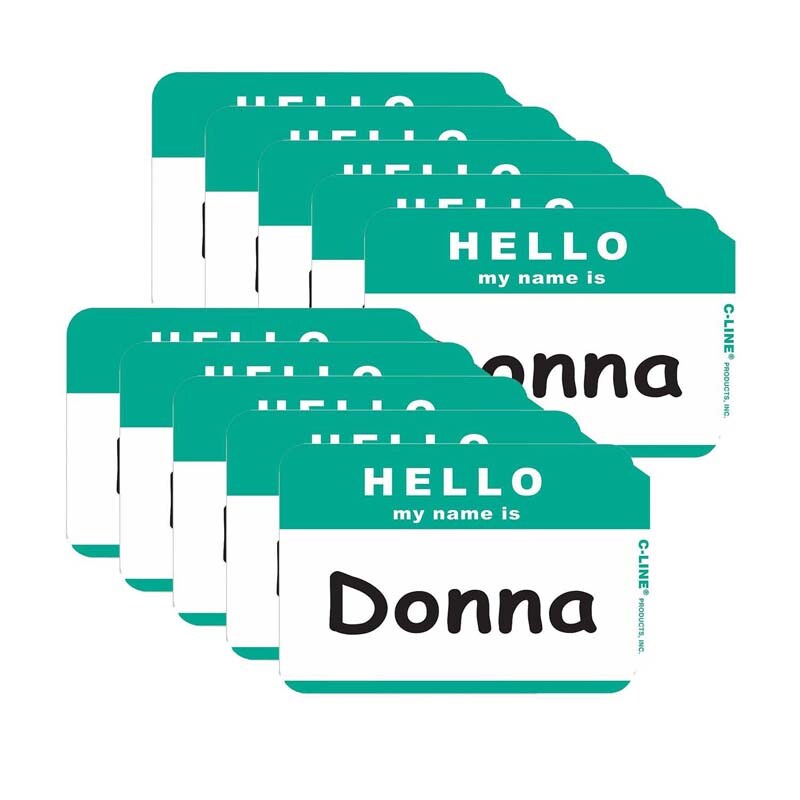 Self-Adhesive Name Badges, Hello, Green, 100 Per Pack, 10 Packs | Michaels