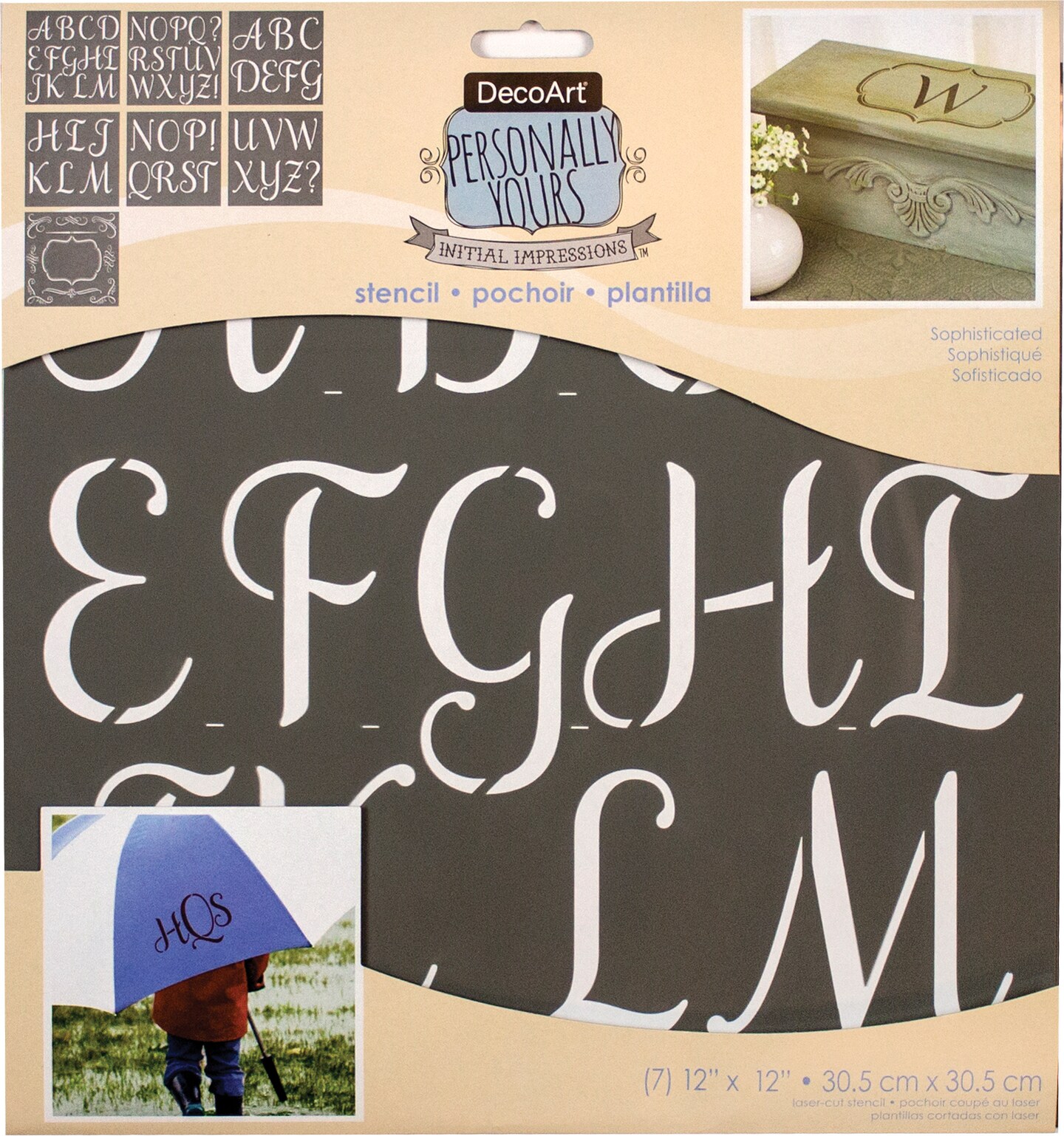 DecoArt Initial Impressions Stencil 12"X12"-Sophisticated | Michaels