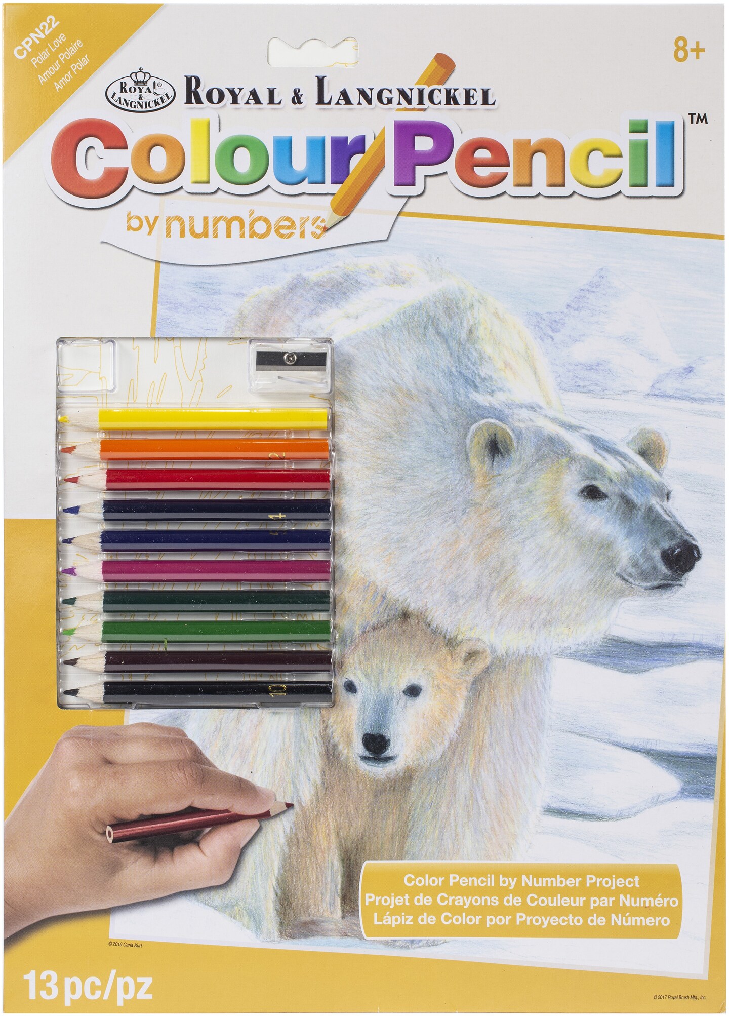 Royal & Langnickel Color Pencil By Number Kit 8.75"X11.75"-Polar Love ...