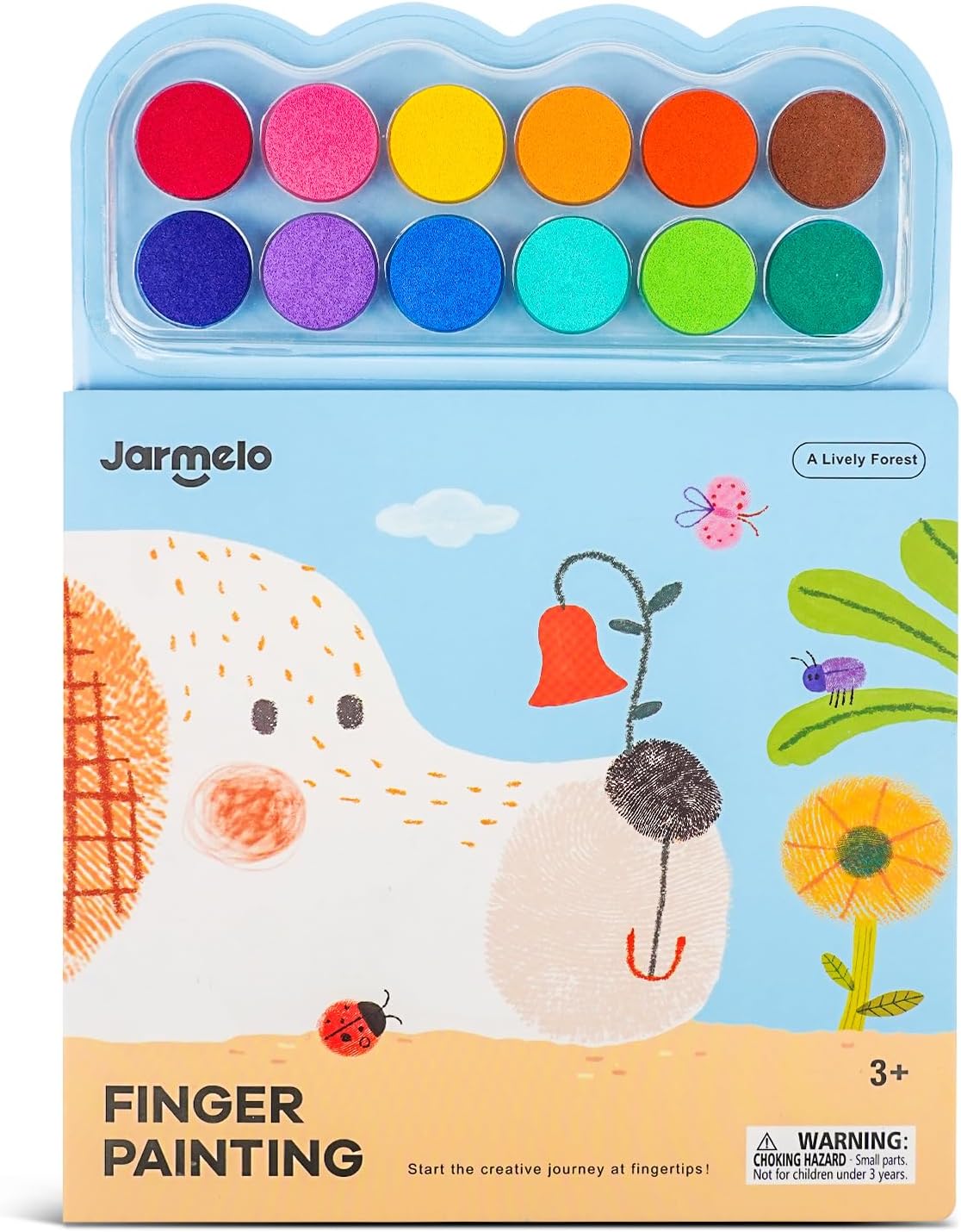 Child Fingerprint Coloring Book Finger Painting Activity Book with 12 ...