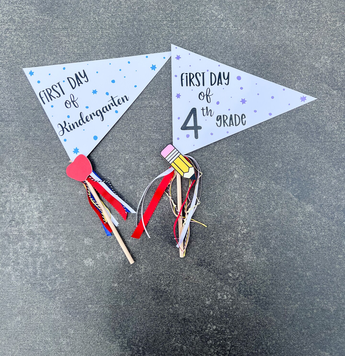 First day of school pennant flag, grade level pennant flag, first day ...