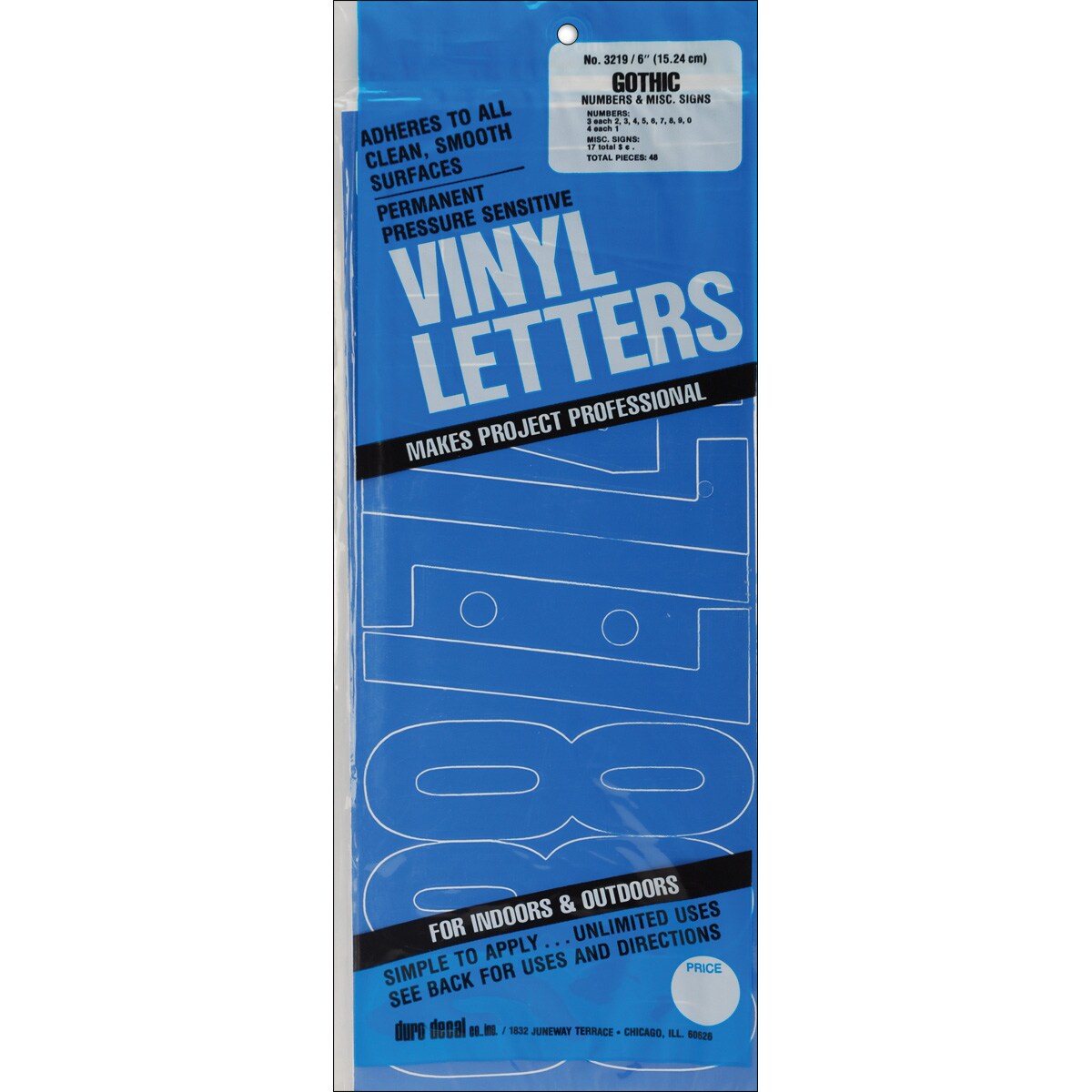 Duro Permanent Adhesive Vinyl Numbers 6" 48/Pkg-Blue | Michaels